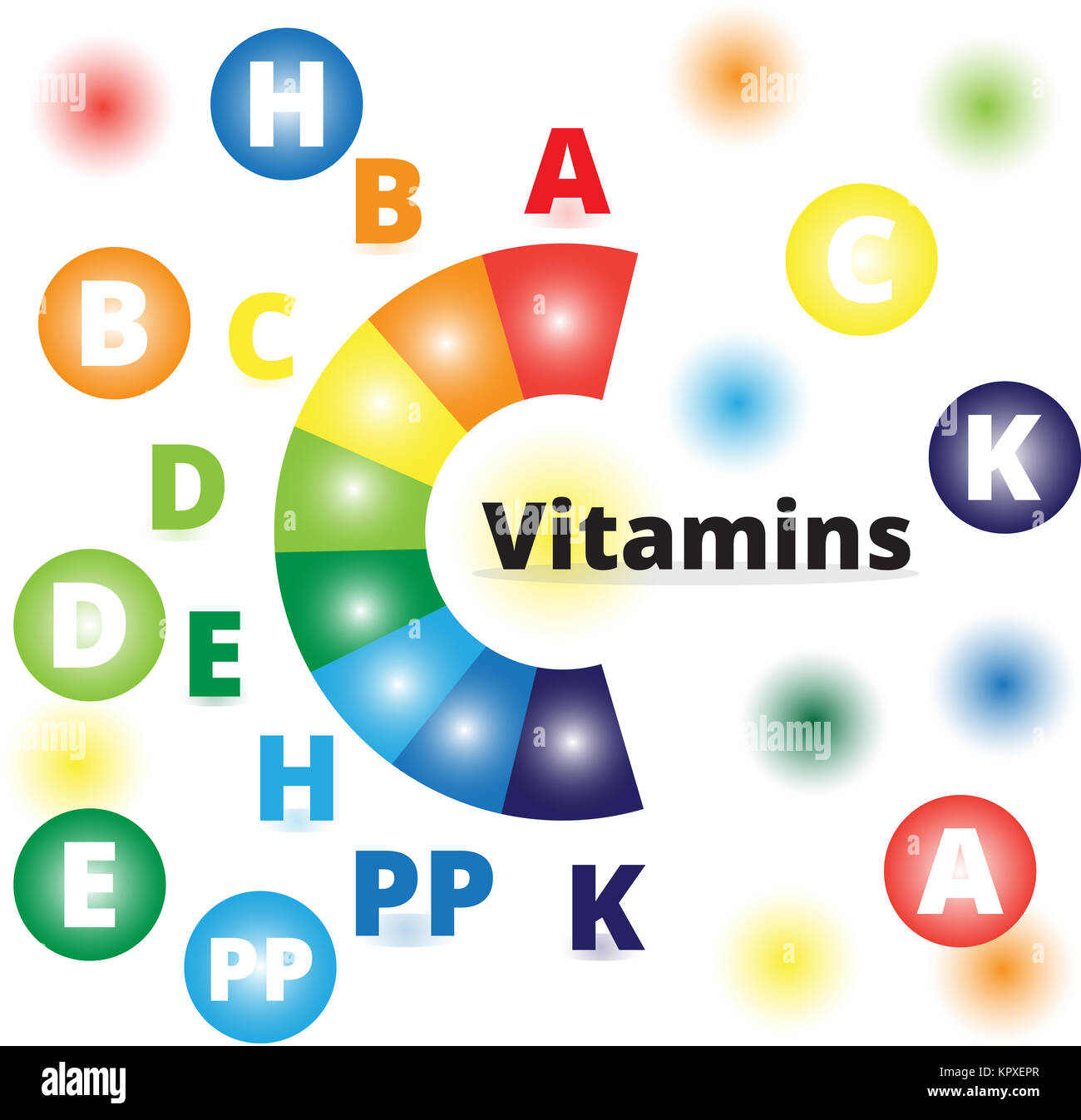 Vector colorful vitamins Stock Photo - Alamy