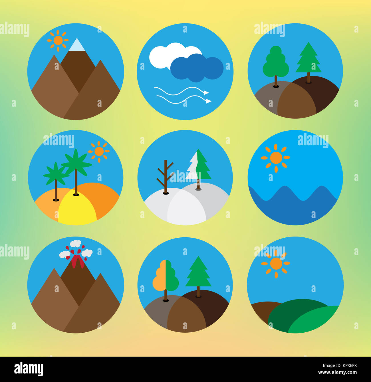 landscape icon set Stock Photo - Alamy