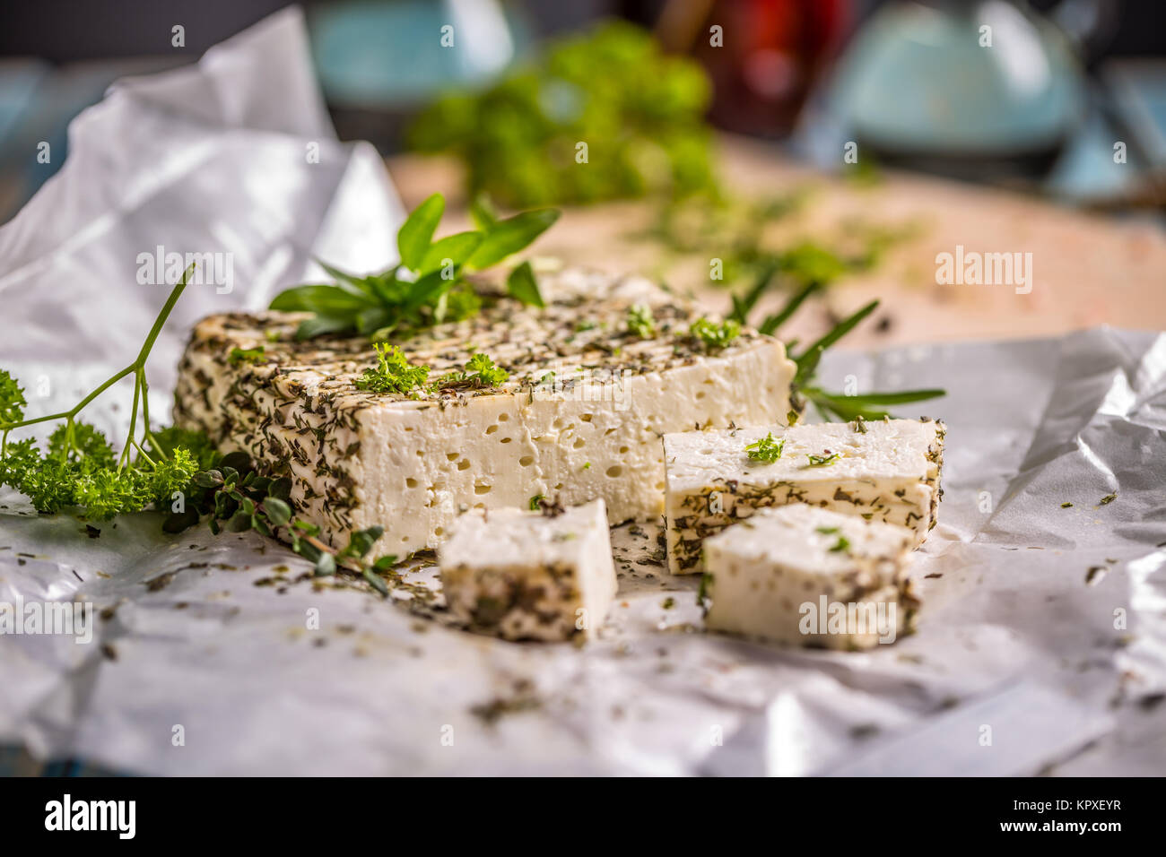 Artisan soft cheese Stock Photo - Alamy