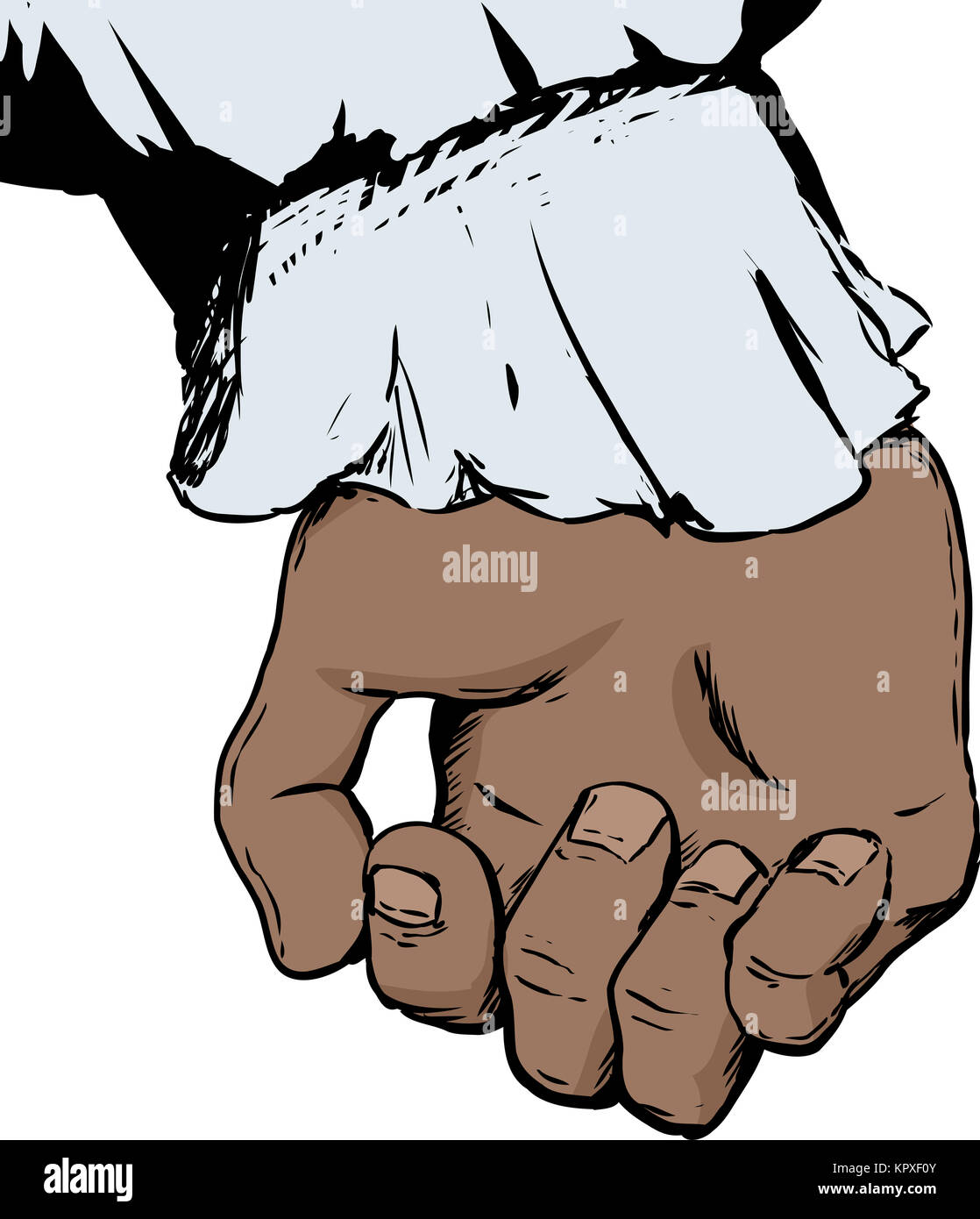 Isolated clenched human hand in 18th century sleeve Stock Photo - Alamy