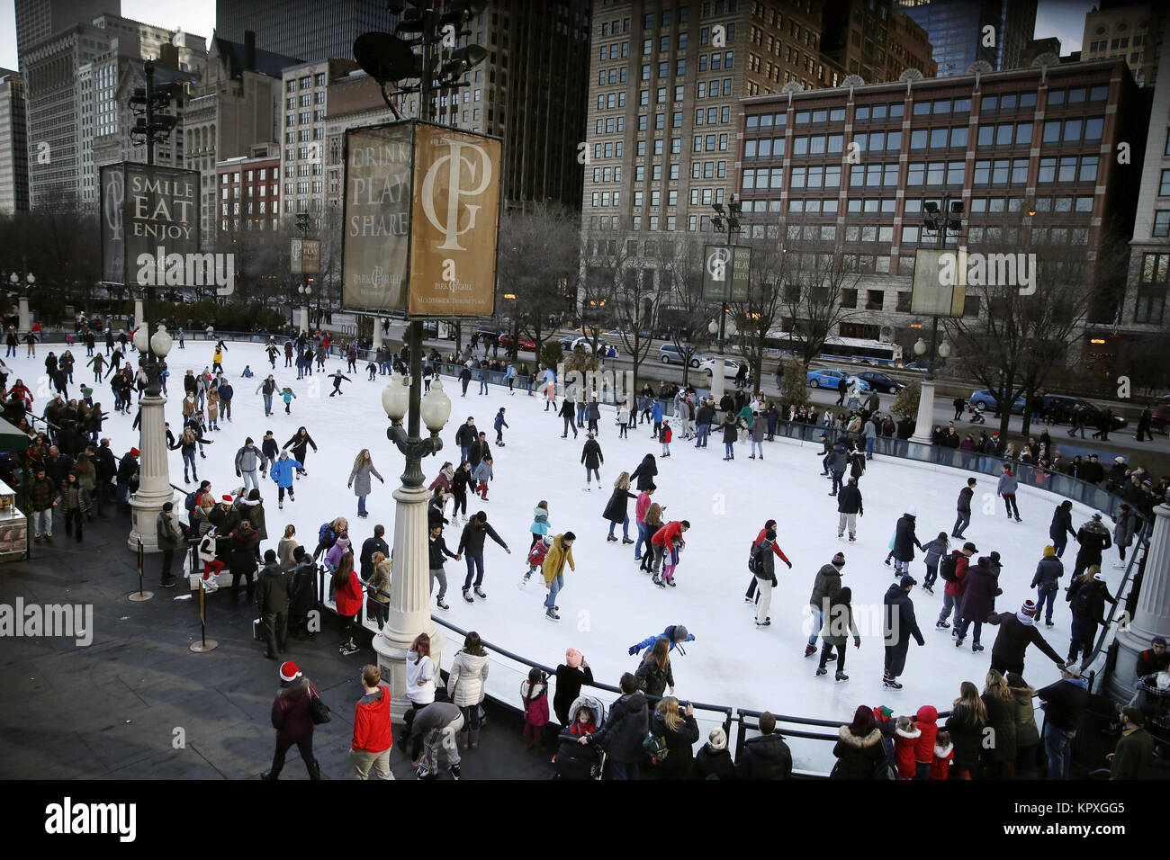 Chicago, USA. 16th Dec, 2017. People skate at McCormick Tribune Ice ...