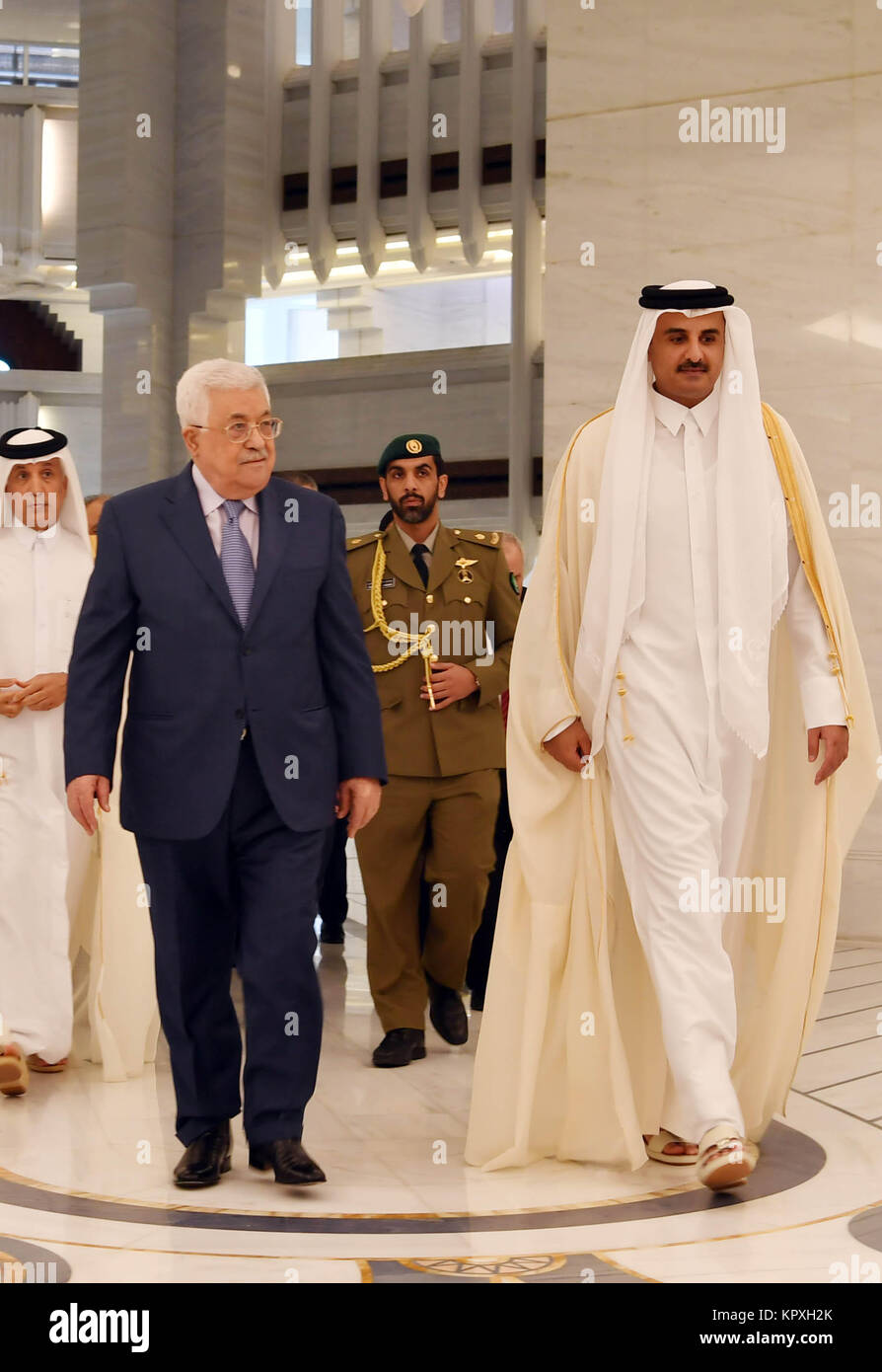 Doha, Doha, Qatar. 16th Dec, 2017. Palestinian President Mahmoud Abbas meets with Emir of the ...