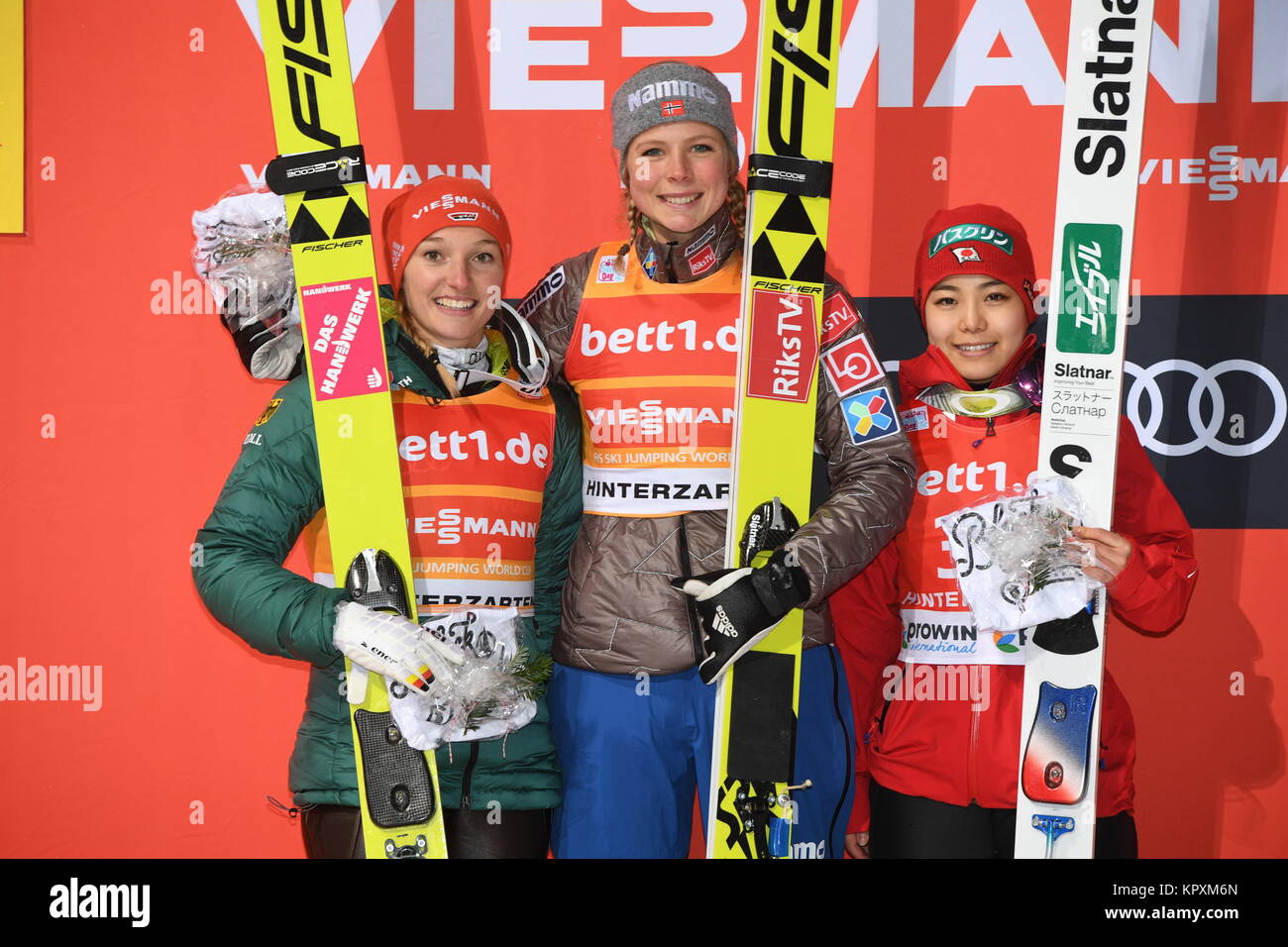 Hinterzarten, Germany. 17th Dec, 2017. Maren Lundby from Norway (C ...