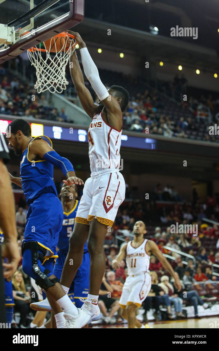 December 17, 2017: Chimezie Metu (4) of the USC Trojans dunks the ball ...
