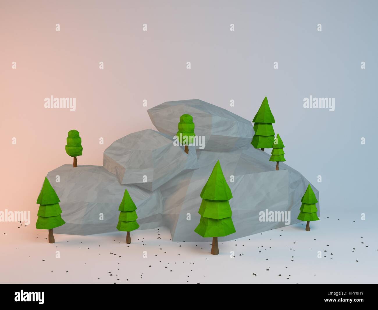 3d poly scene Stock Photo - Alamy