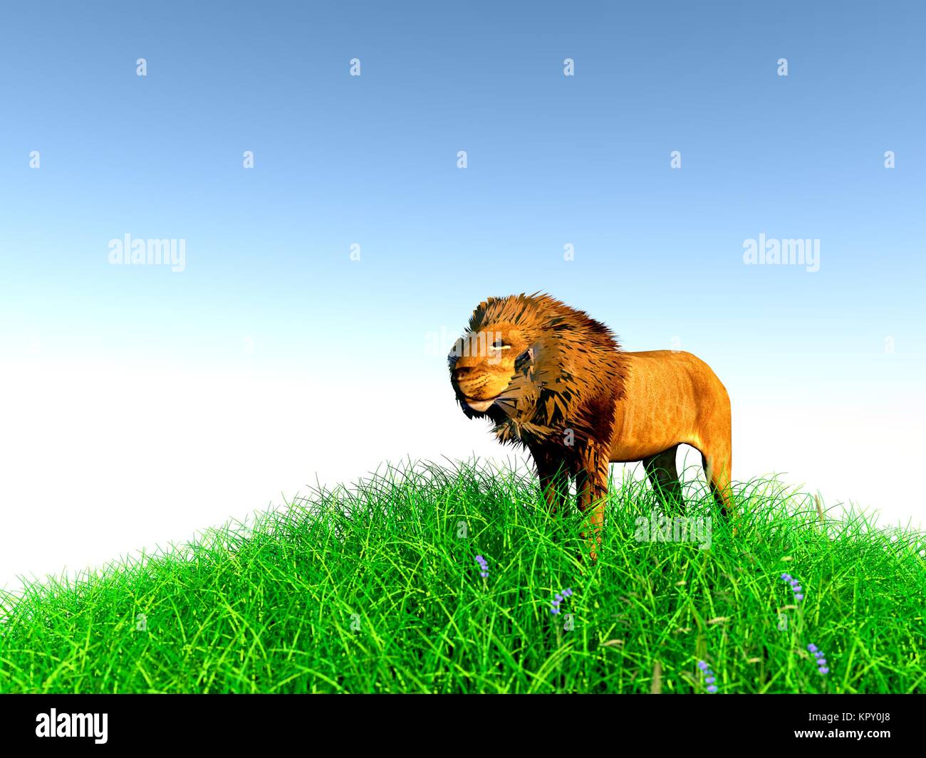 3d animal in the medow Stock Photo - Alamy