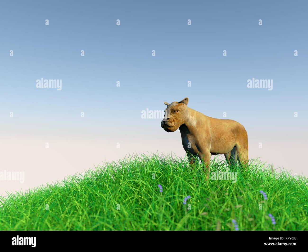 3d animal in the medow Stock Photo - Alamy