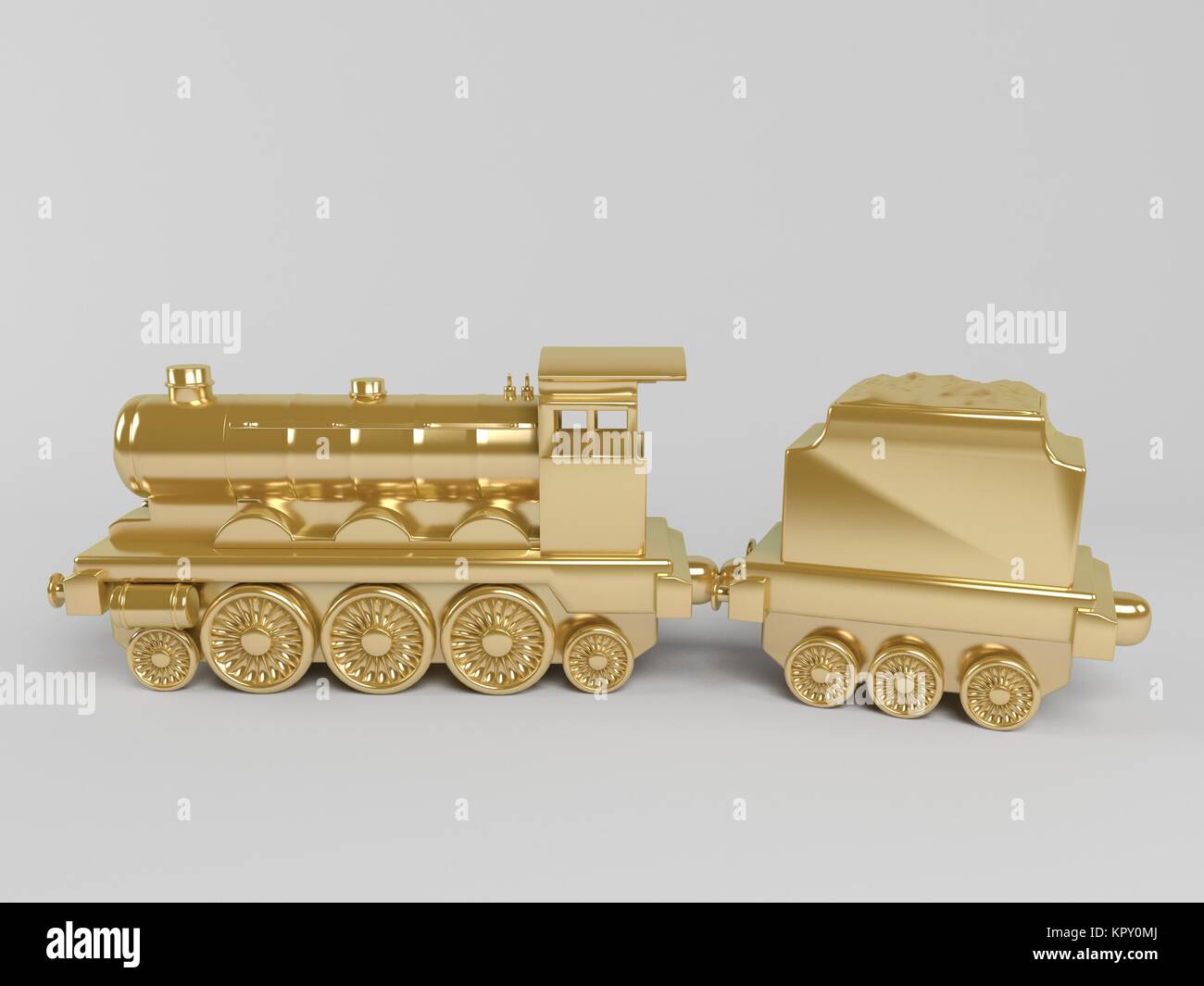3d golden train Stock Photo - Alamy