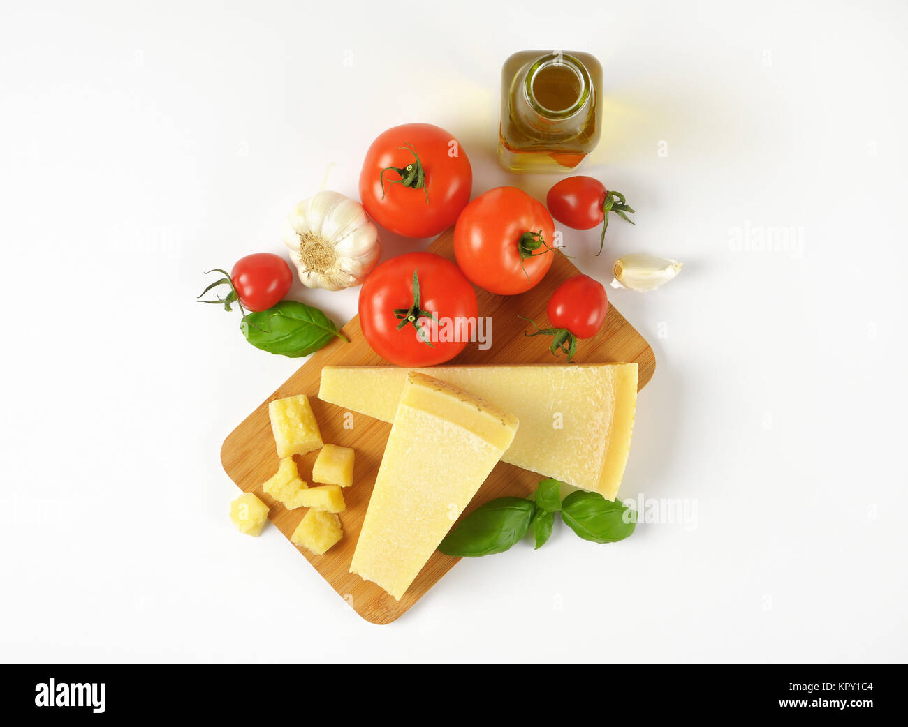 parmesan cheese, vegetables and olive oil Stock Photo - Alamy