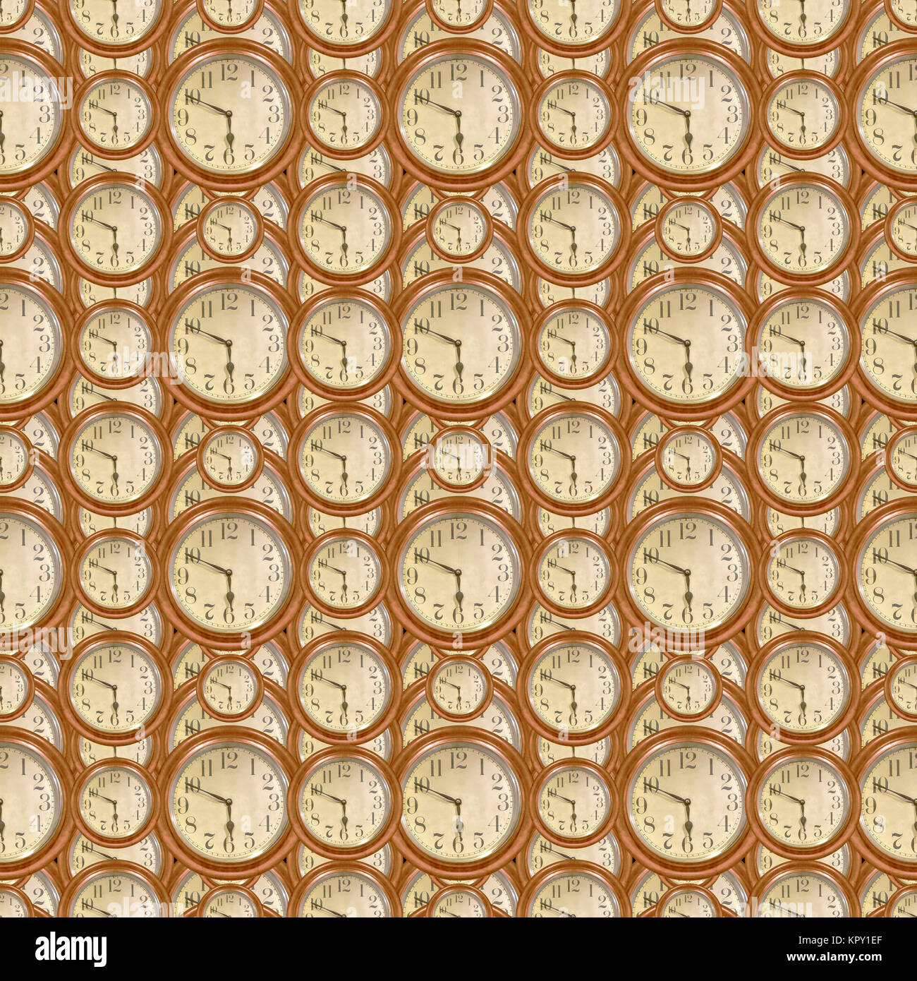 Vintage Clocks Seamless Pattern Design Stock Photo - Alamy