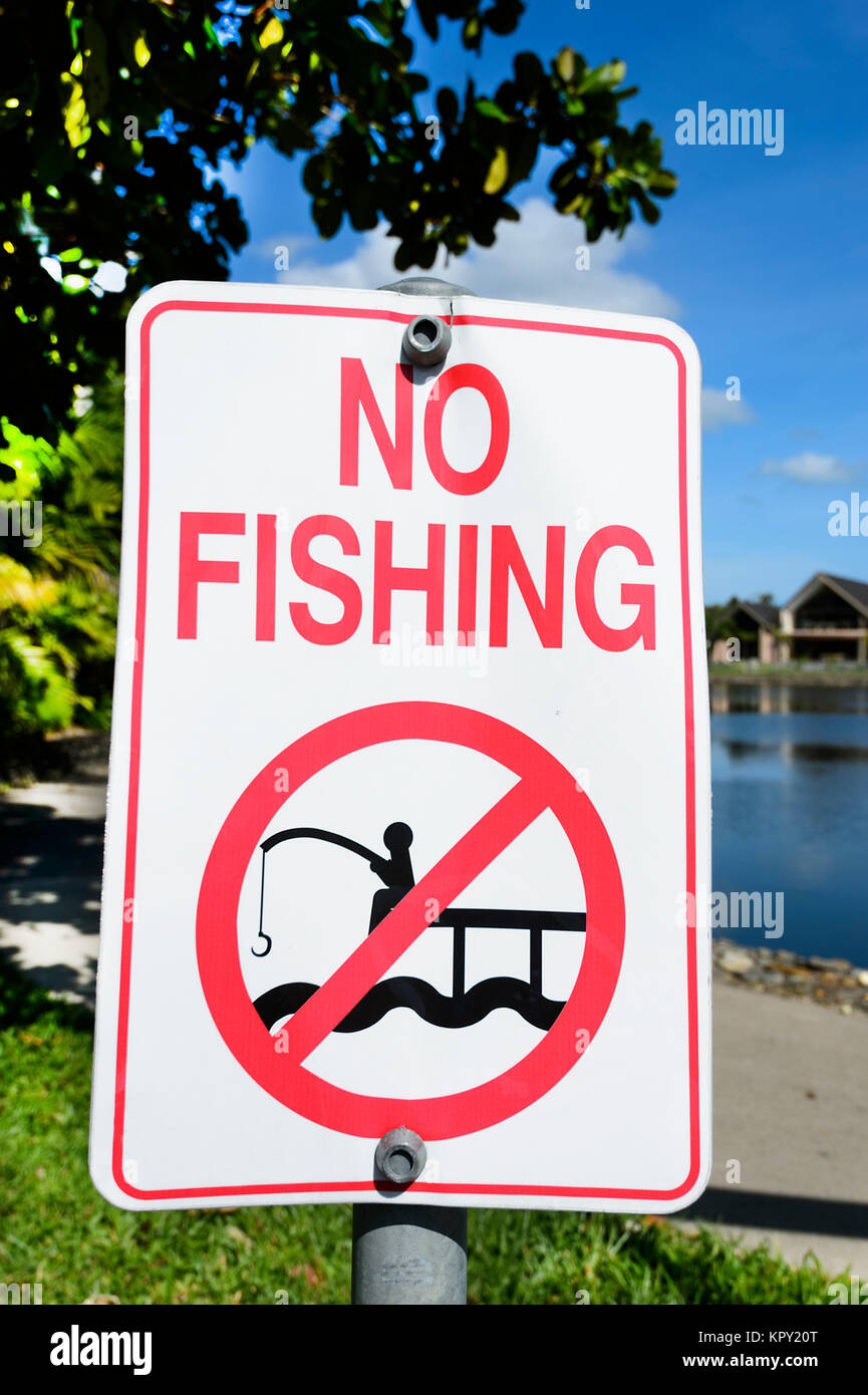 No Fishing sign, Australia Stock Photo - Alamy