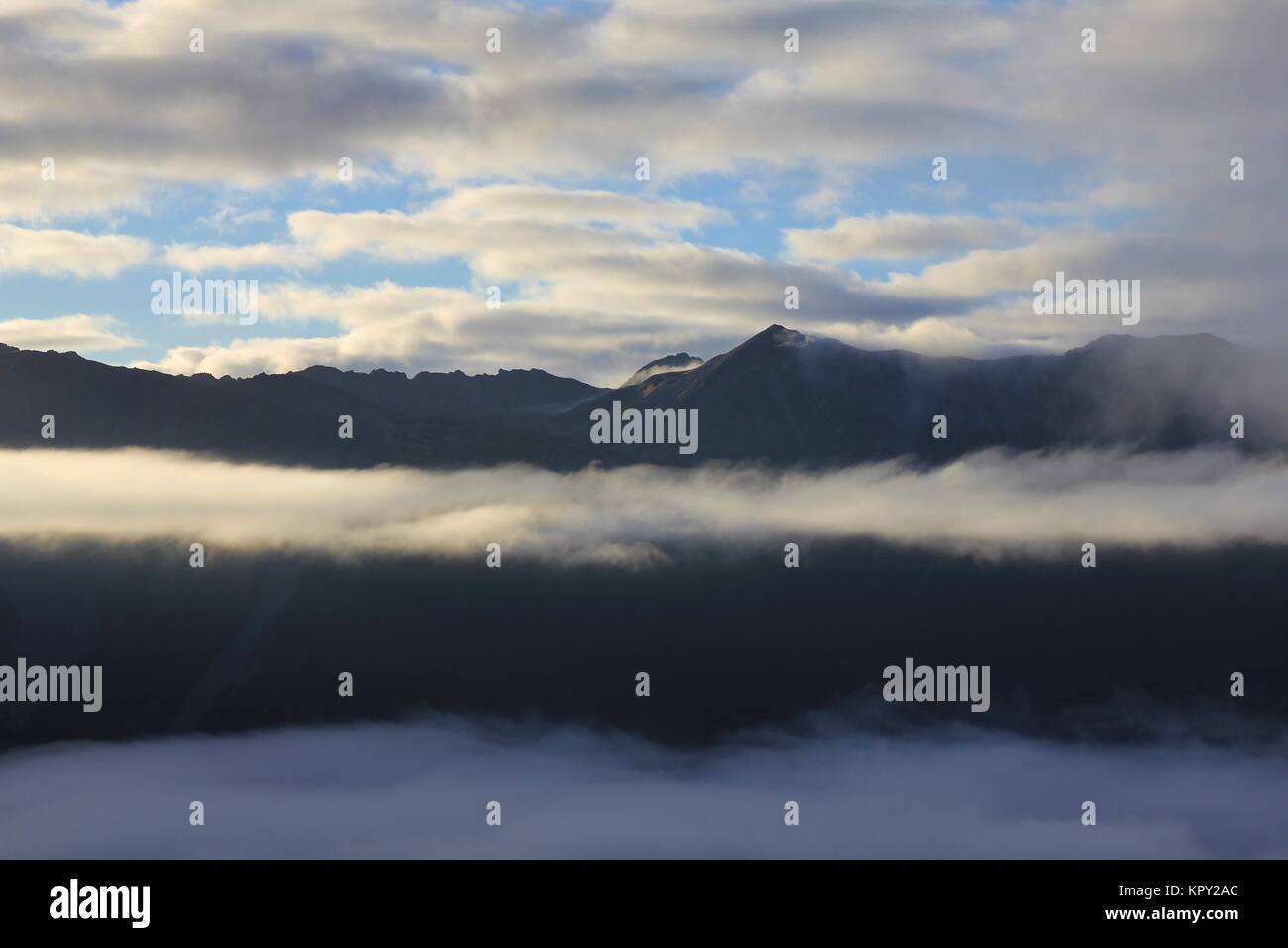 Morning scene in the Southern Alps Stock Photo - Alamy