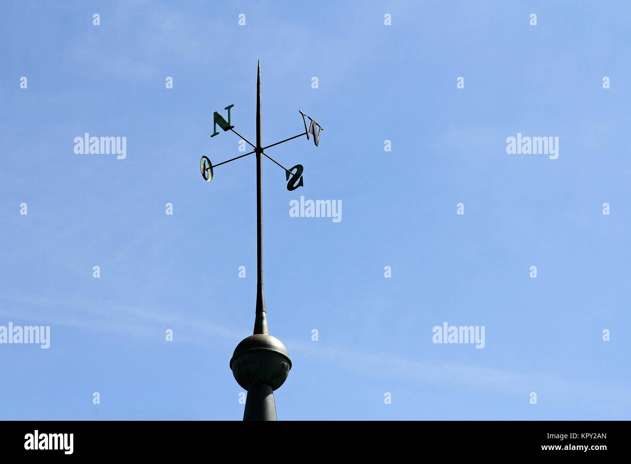 wrought iron display of cardinal directions on a tower Stock Photo - Alamy