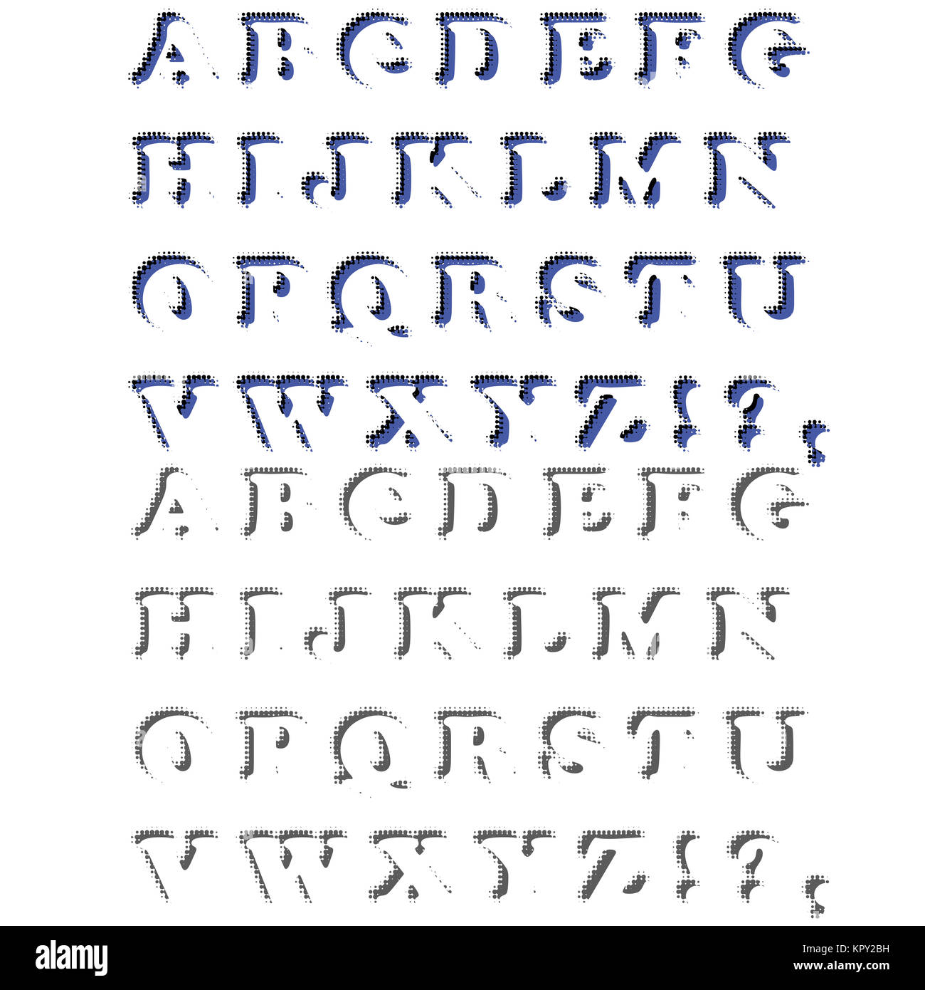 Set of Letters. Halftone Alphabet Stock Photo - Alamy