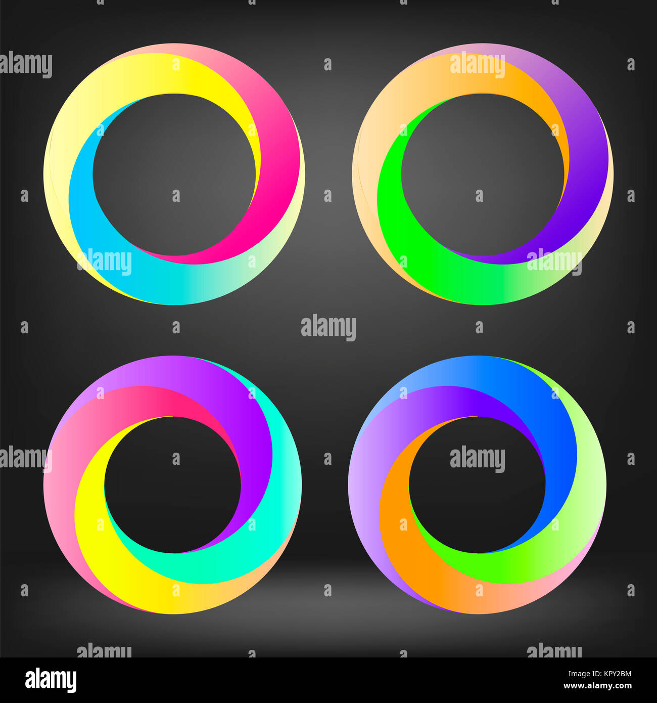 Set of Colorful Circle Icons Stock Photo - Alamy