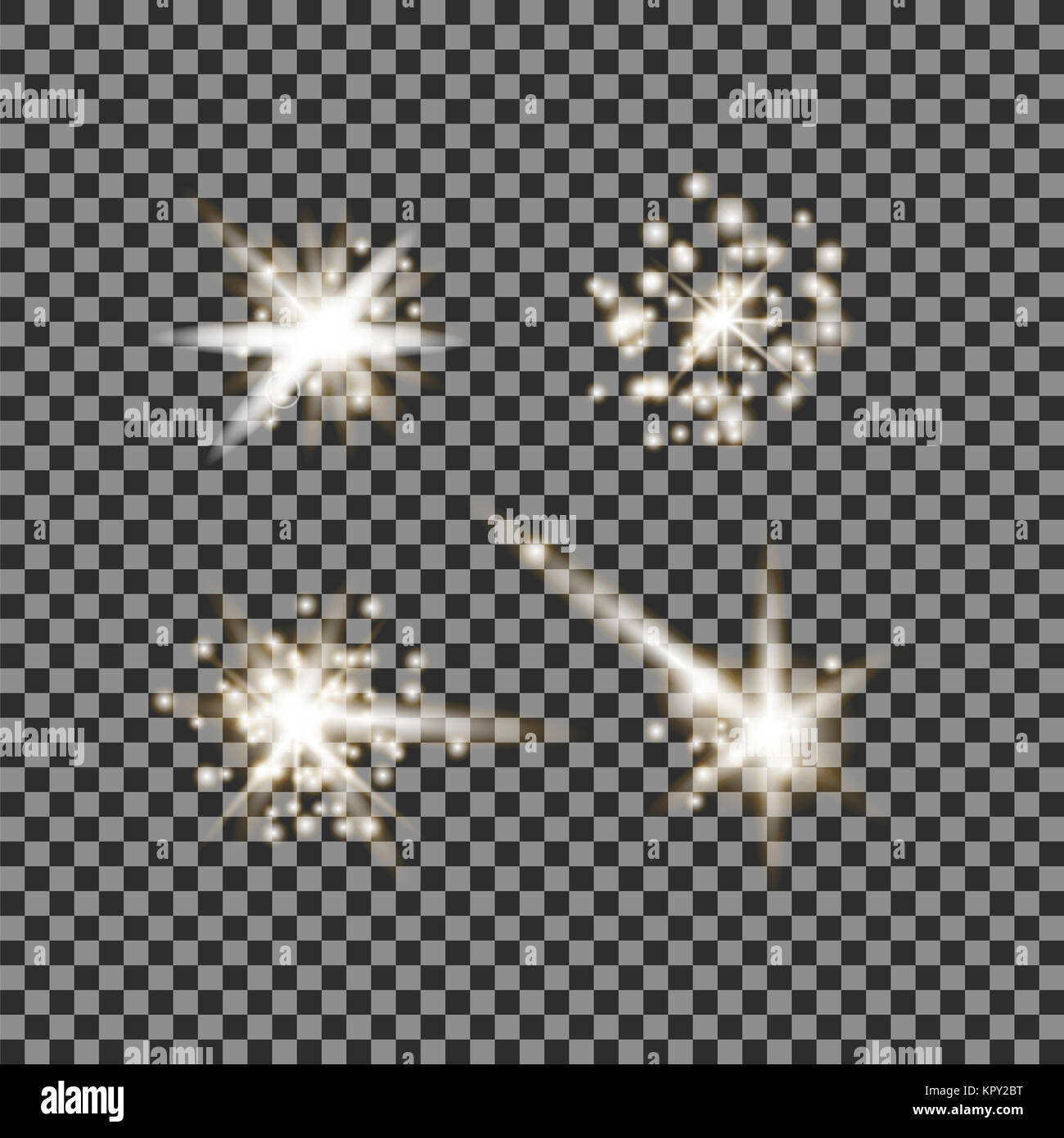 Set of Different White Lights Stock Photo - Alamy