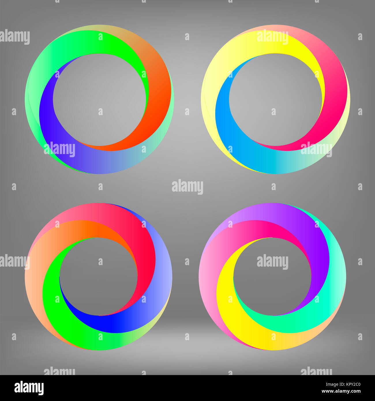 Set of Colorful Circle Icons Stock Photo - Alamy