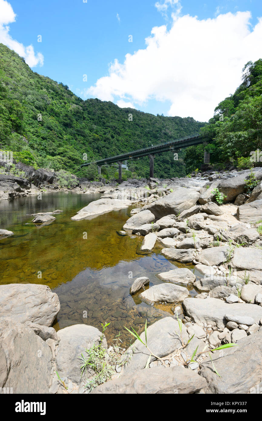 View of the lower part of Barron Gorge National Park during the dry ...