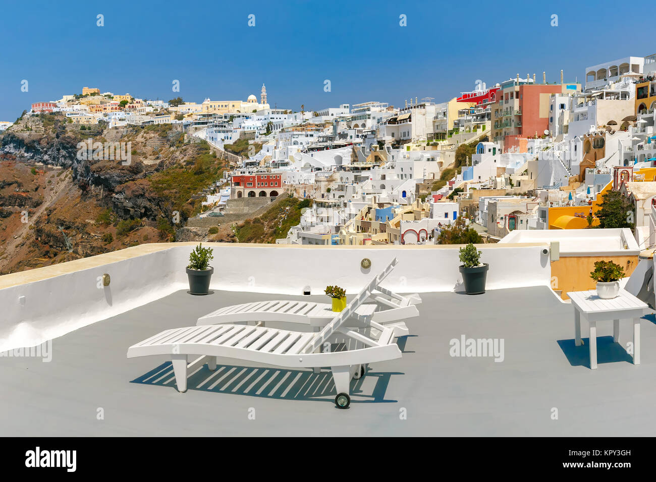 Fira, main town of Santorini, Greece Stock Photo - Alamy