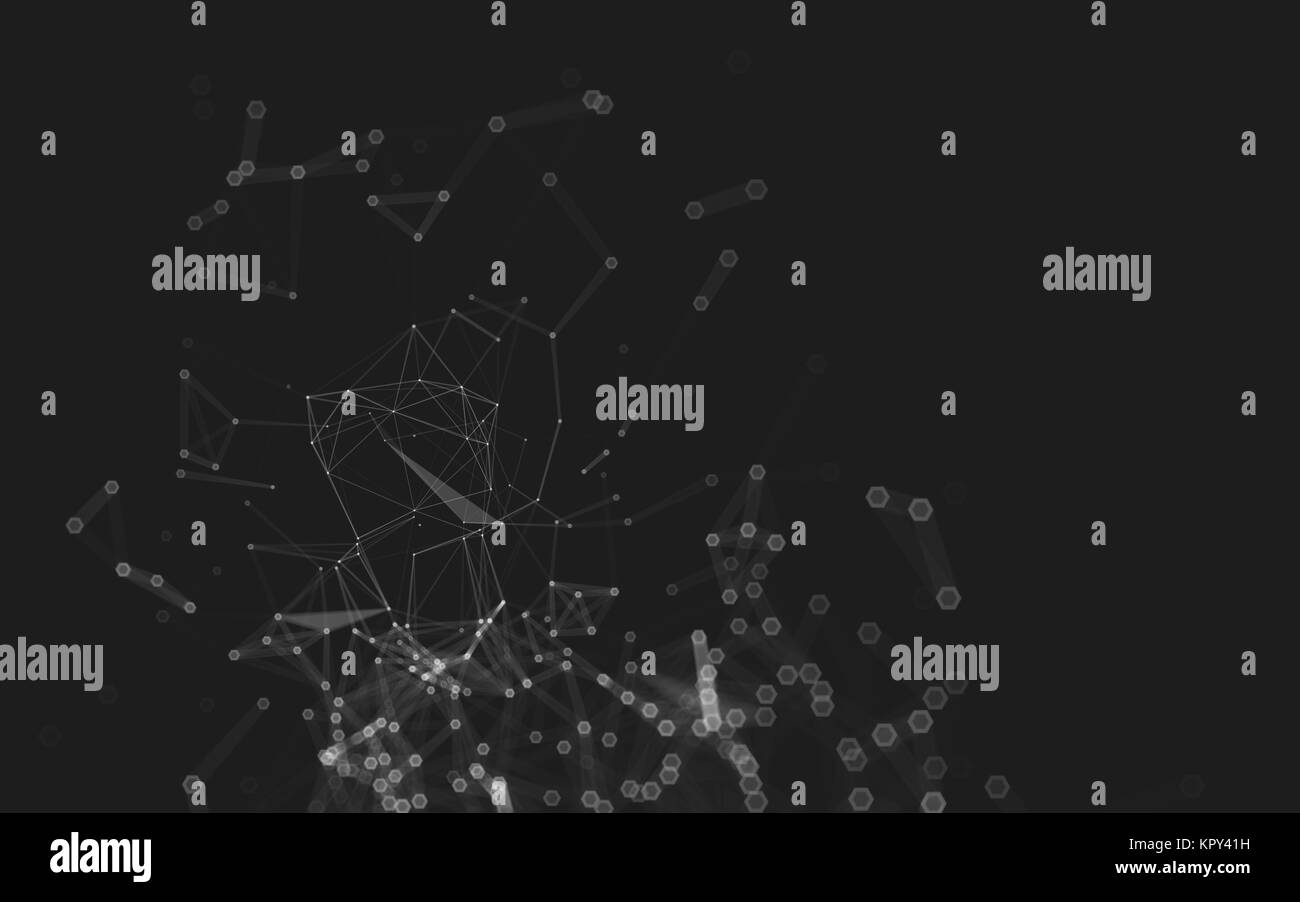 Abstract polygonal space low poly dark background, 3d rendering Stock ...