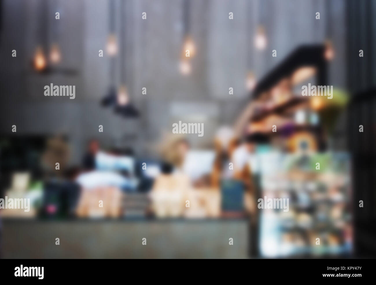 Blurred background in coffee shop Stock Photo - Alamy
