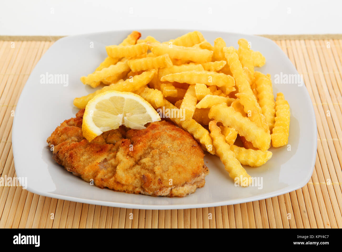 schnitzel and fries Stock Photo - Alamy