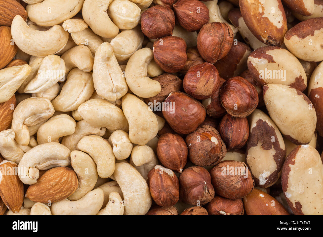 Variety of Mixed Nuts Stock Photo - Alamy