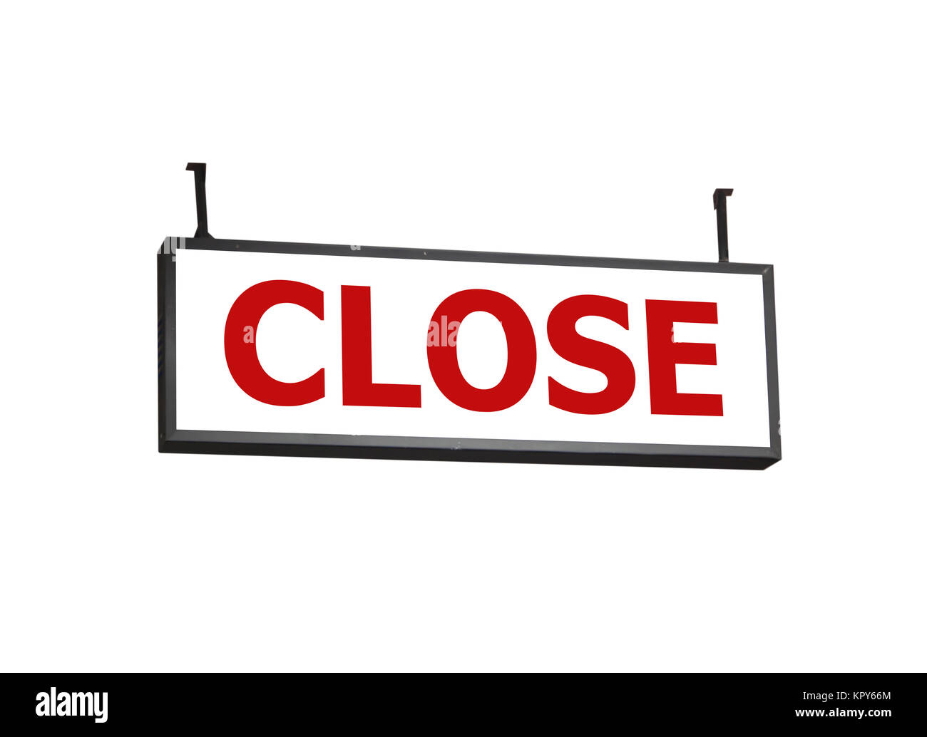 Close signboard on white background Stock Photo - Alamy