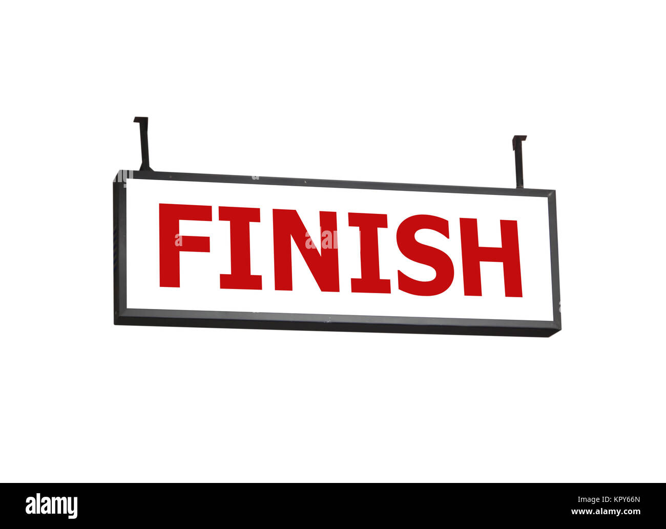Finish signboard on white background Stock Photo - Alamy