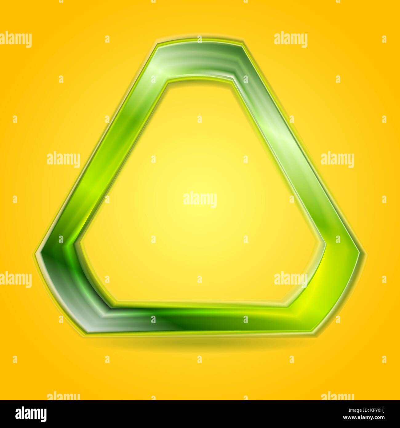 Bright green glowing triangle logo Stock Photo - Alamy