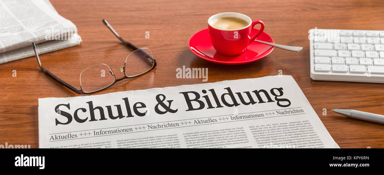 newspaper desk - school and education Stock Photo - Alamy