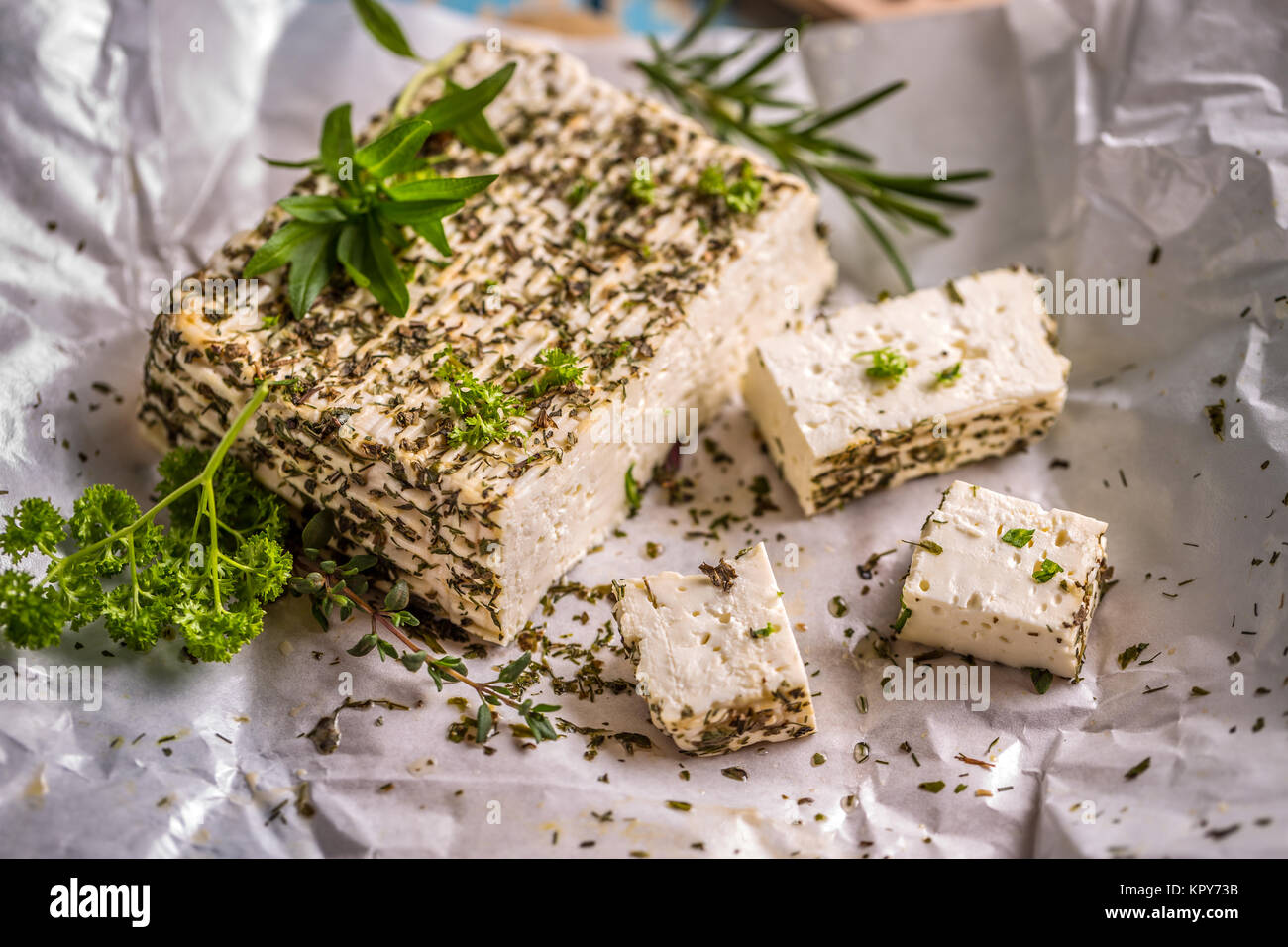 Soft farm cheese Stock Photo - Alamy