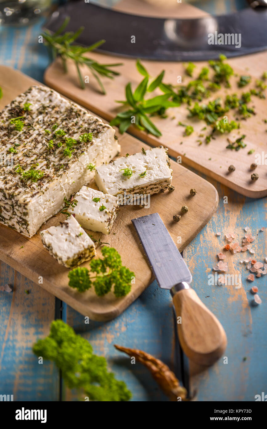 Cheese with spices Stock Photo - Alamy