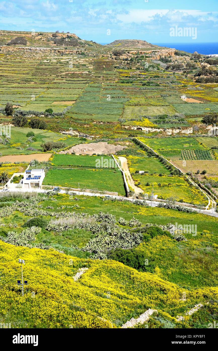 Elevated view looking North at the surrounding countryside seen from ...