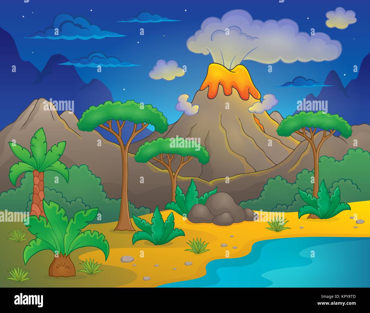 Prehistoric landscape art hi-res stock photography and images - Alamy