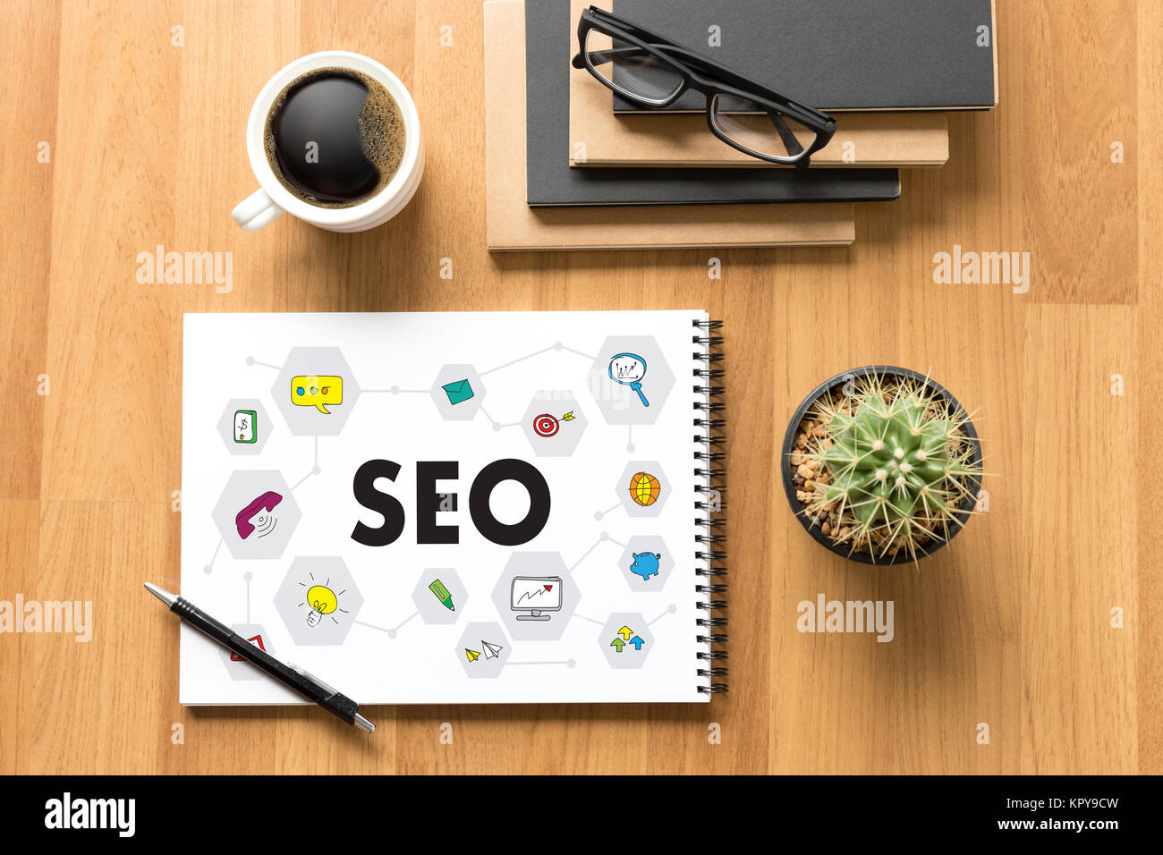 Local SEO Concept Business team hands at work with financial reports ...