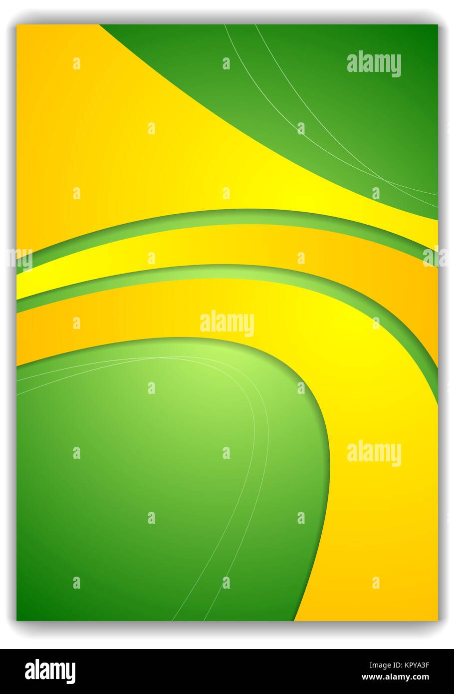 Abstract green yellow wavy flyer design Stock Photo - Alamy