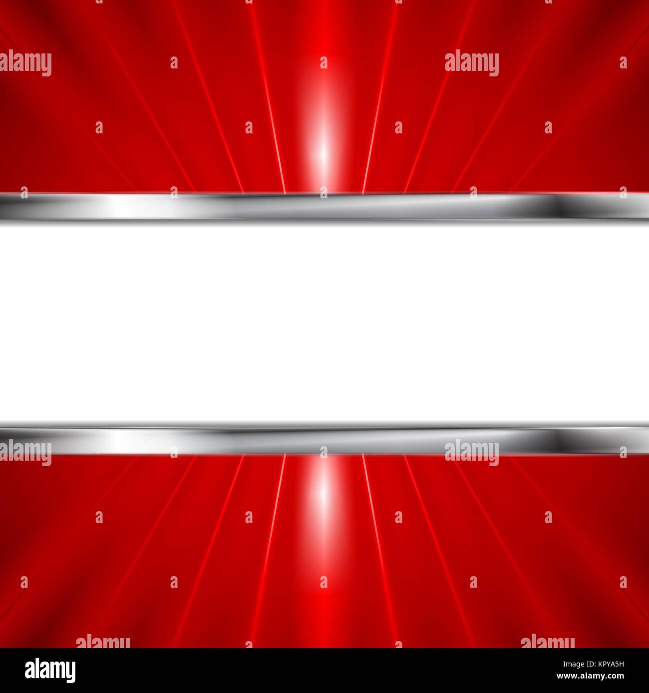 Glow red beams and metallic banner Stock Photo - Alamy