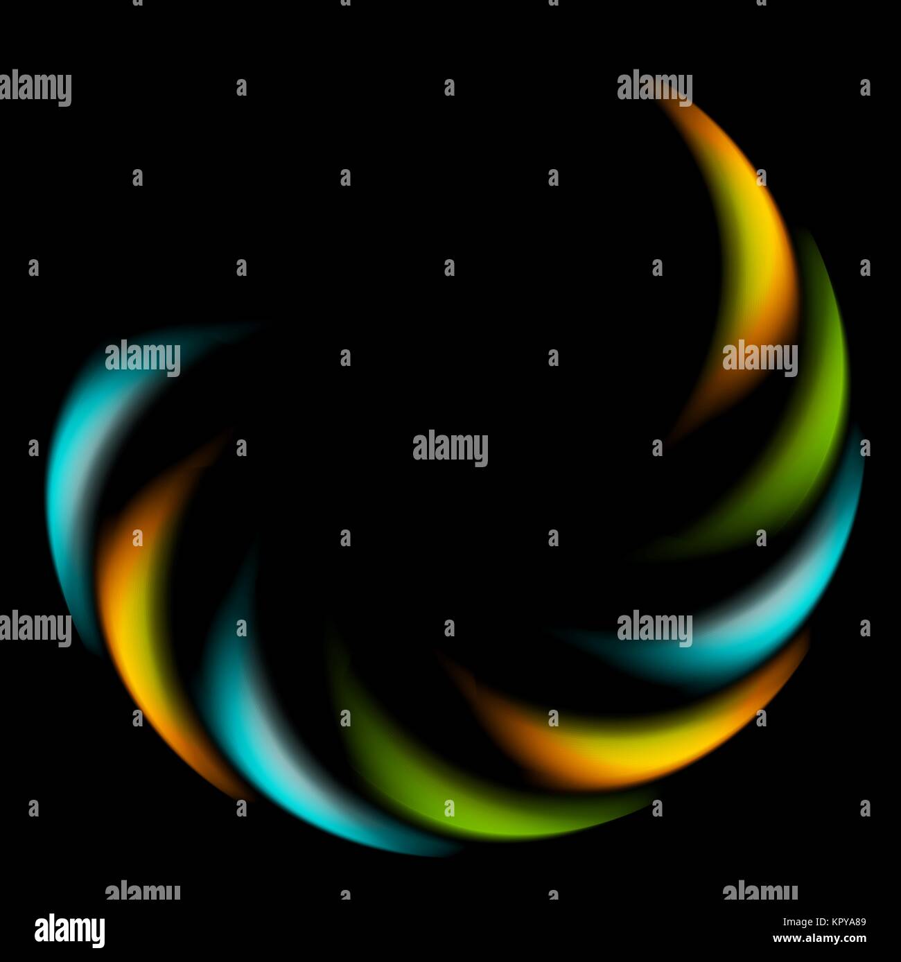 Colorful iridescent round logo on black background Stock Photo - Alamy