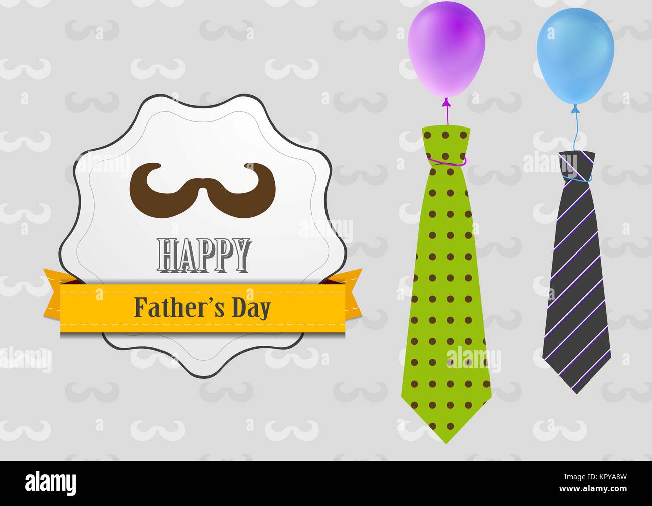 Father's Day retro vintage background with ties and balloons Stock ...
