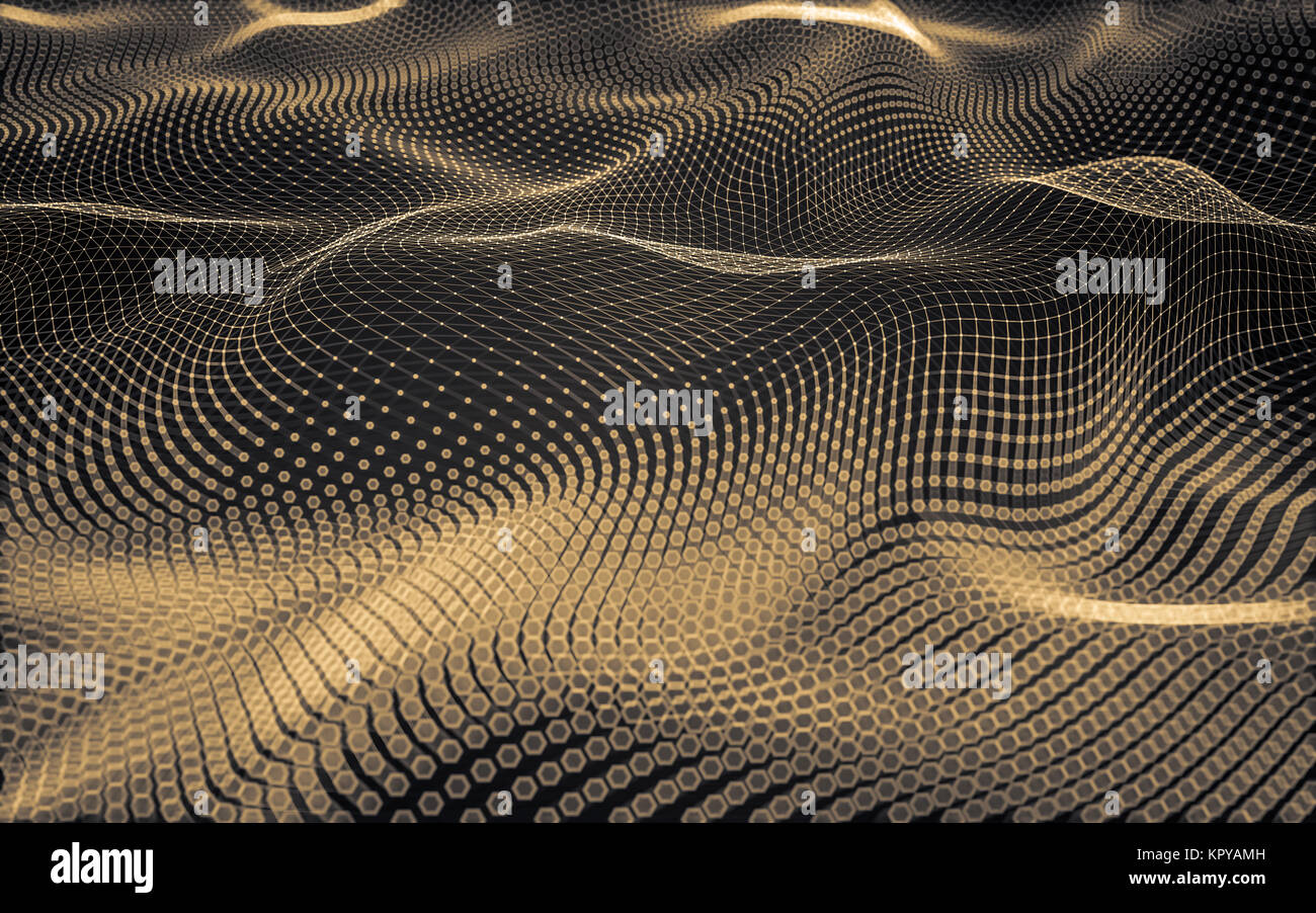 Abstract polygonal space low poly dark background, 3d rendering Stock ...