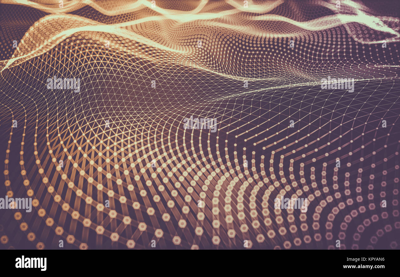 Abstract polygonal space low poly dark background, 3d rendering Stock ...