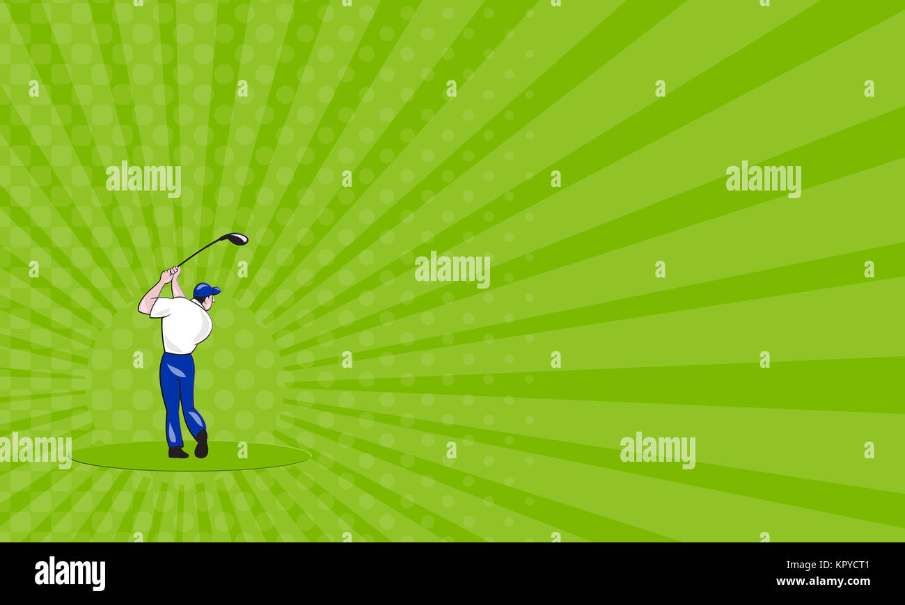 Business card Golfer Swinging Club Circle Cartoon Stock Photo - Alamy