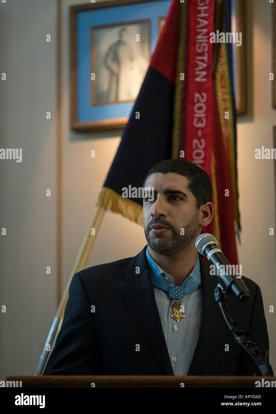 Capt. (R) Florent Groberg, Medal of Honor recipient, addresses ...