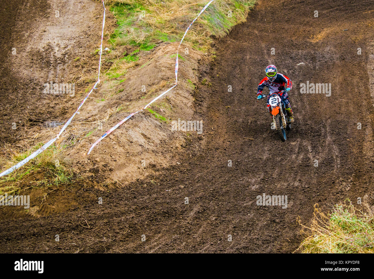 Extreme sports on motorcycles. A rider on a motorcycle rides the sand ...