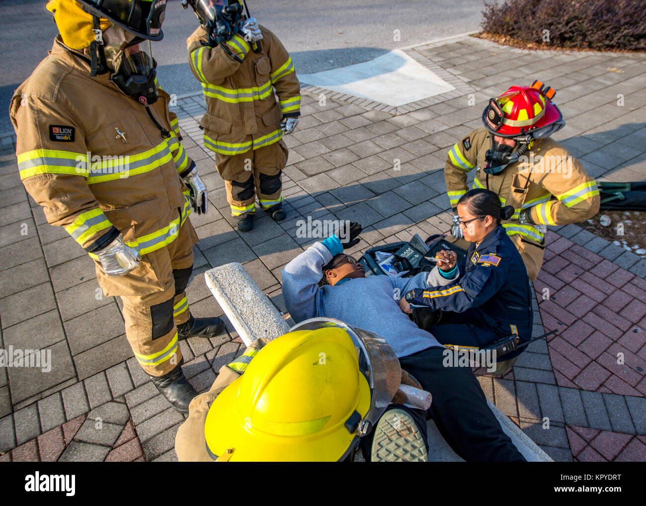 31st Fighter Wing first responders respond to a simulated intruder ...