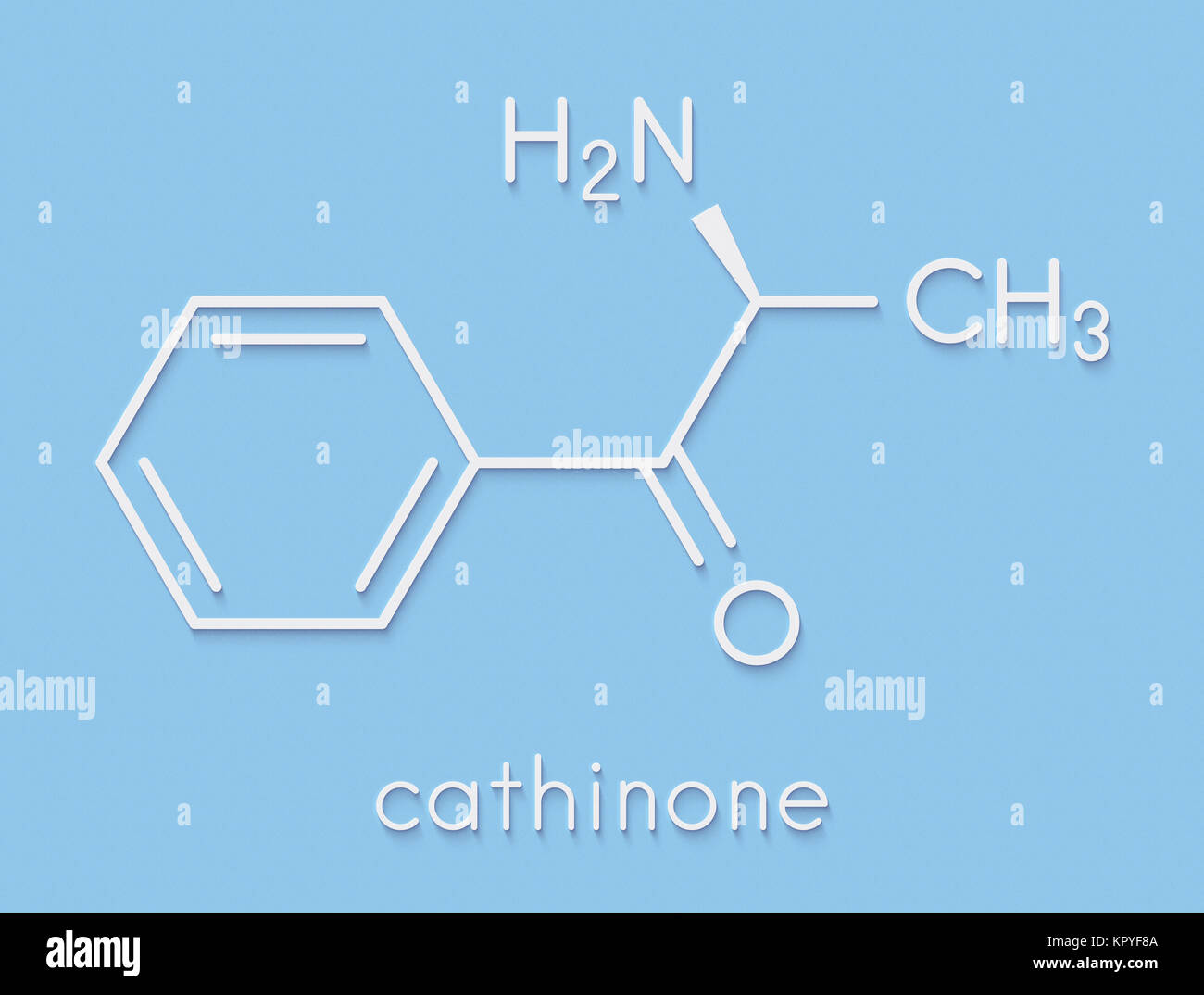 Cathinone khat stimulant molecule. Present in Catha edulis (khat ...
