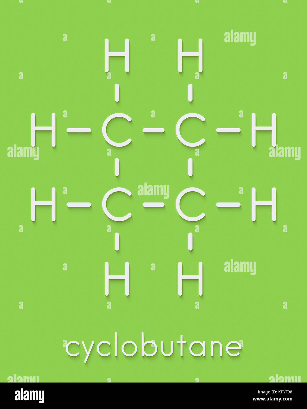 cyclobutane cyclic alkane (cycloalkane) molecule. Skeletal formula ...