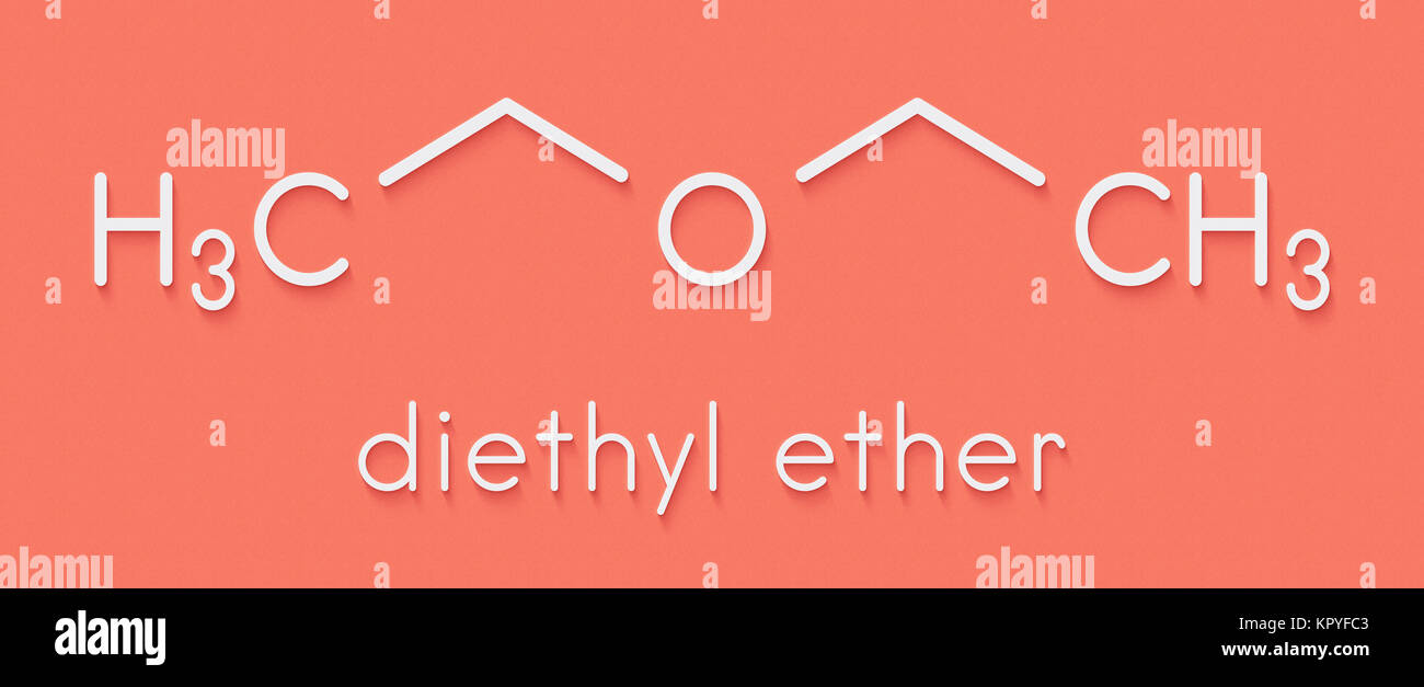 Diethyl ether solvent molecule. Skeletal formula Stock Photo - Alamy