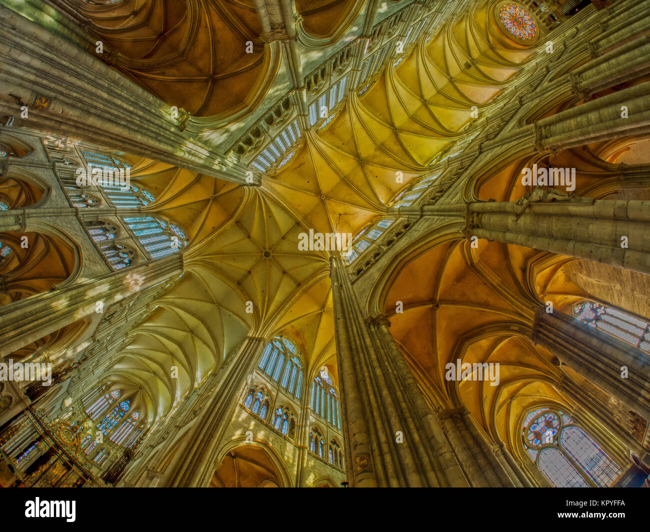 The ceiling of the Gothic cathedral of Amiens, France Stock Photo - Alamy